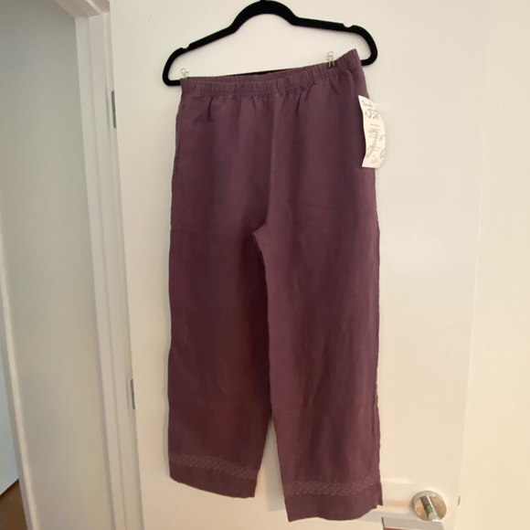 J. Jill | Pants & Jumpsuits | Jjill Plum 0 Linen Pants Nwt | Poshmark